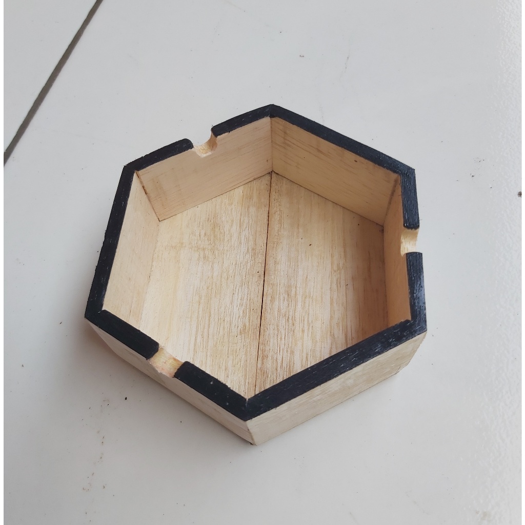 Jual Asbak Rokok Unik kayu persegi ENAM hiasan meja tamu | Shopee Indonesia