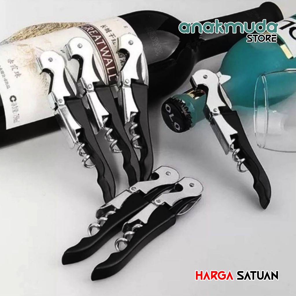 Jual (PTB1) Alat Pembuka Tutup Botol Wine Beer Bottle Opener Stainless ...