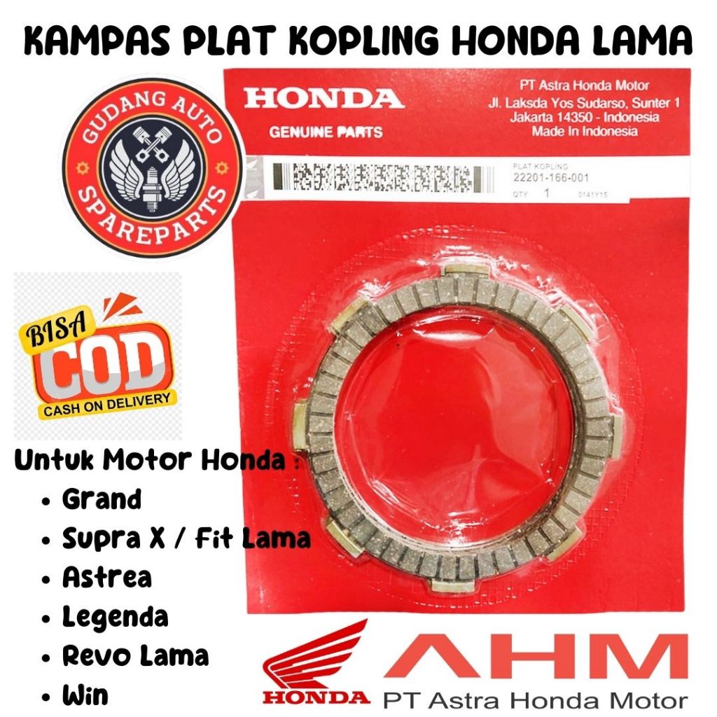 Jual ORIGINAL AHM Kampas Plat Kopling Grand Astrea Supra x Supra Fit Lama win | Shopee Indonesia