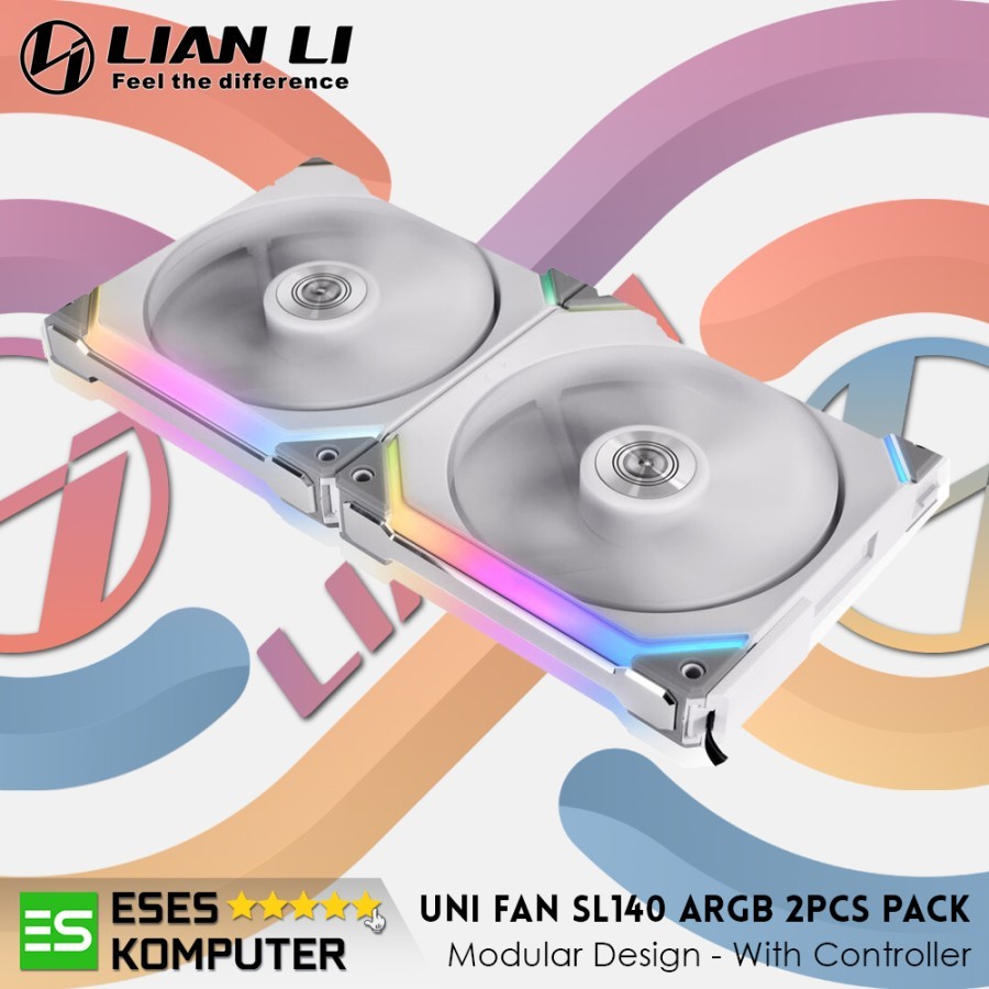 Jual Fan LIAN LI UNI FAN SL140 WHITE - 2PCS 140MM PWM ARGB FAN ...