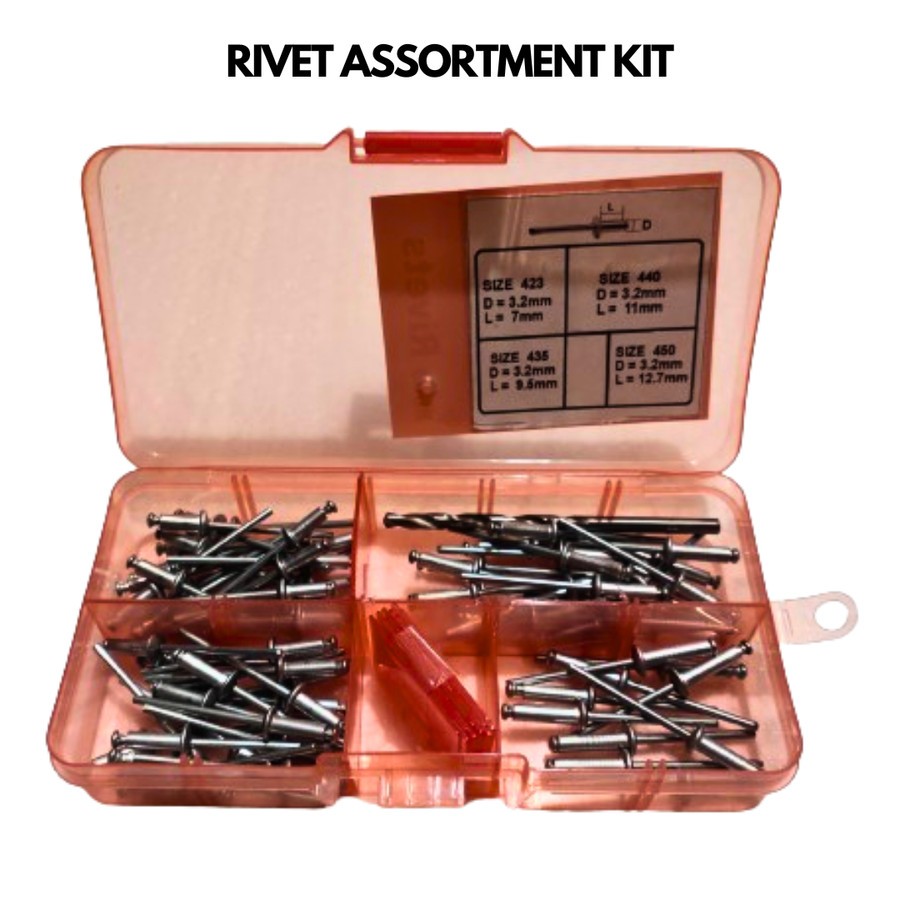 Jual PAKU RIVET SET ASSORTMEN KIT+MATA BOR BESI/PAKU RIPET SET BLIND ...