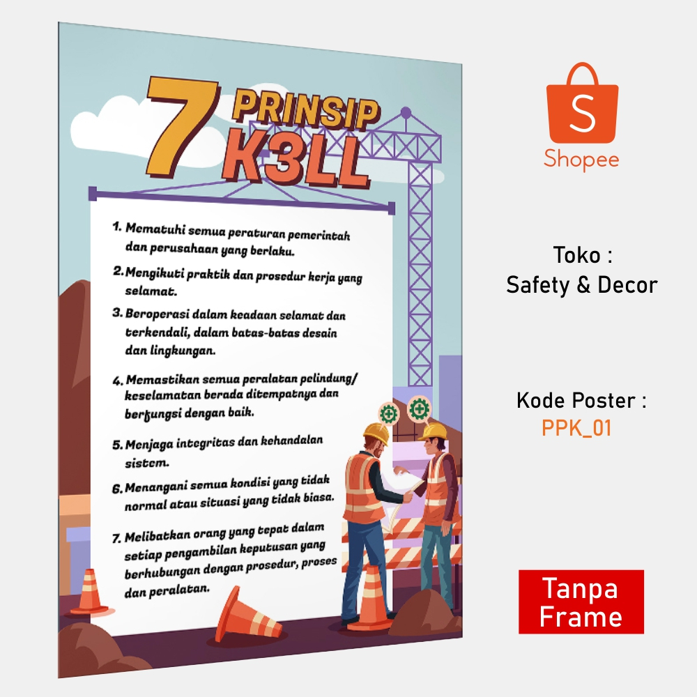 Jual Safety Poster K3: 7 Prinsip K3LL | Shopee Indonesia