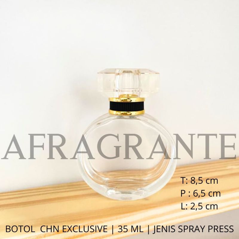 Jual botol parfum chnl exclusive 35 ml press-botol parfum mewah 35 ml ...