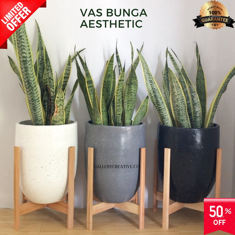 Jual pot bunga tanah liat motif teraso 30x40 cm free packing kayu ...