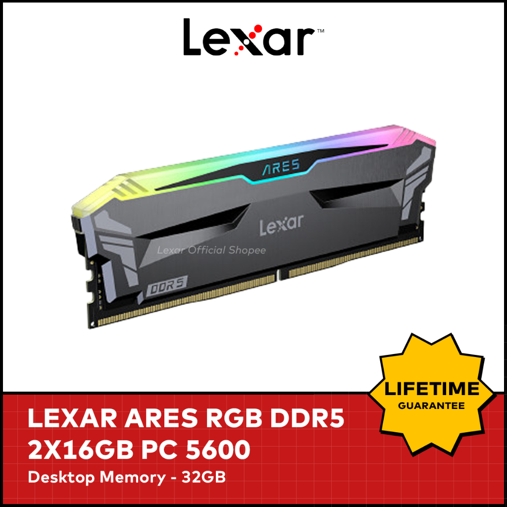 Jual Lexar ARES RGB DDR5 Desktop Memory 32GB 2x16GB PC 5600 | Shopee Indonesia