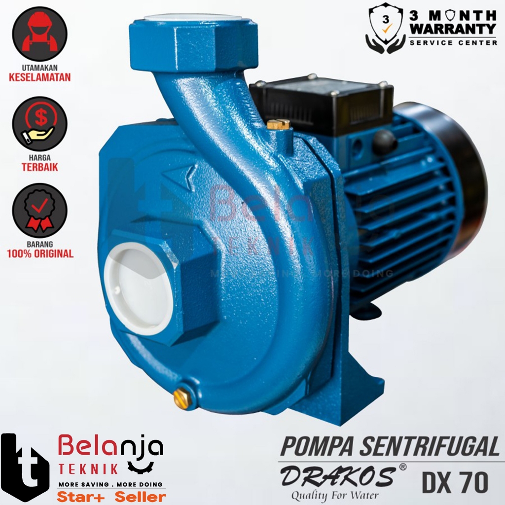 Jual Drakos Pompa Air Sentrifugal DX 70 2" Inch 40 Meter 2 In 2 Hp 3 ...