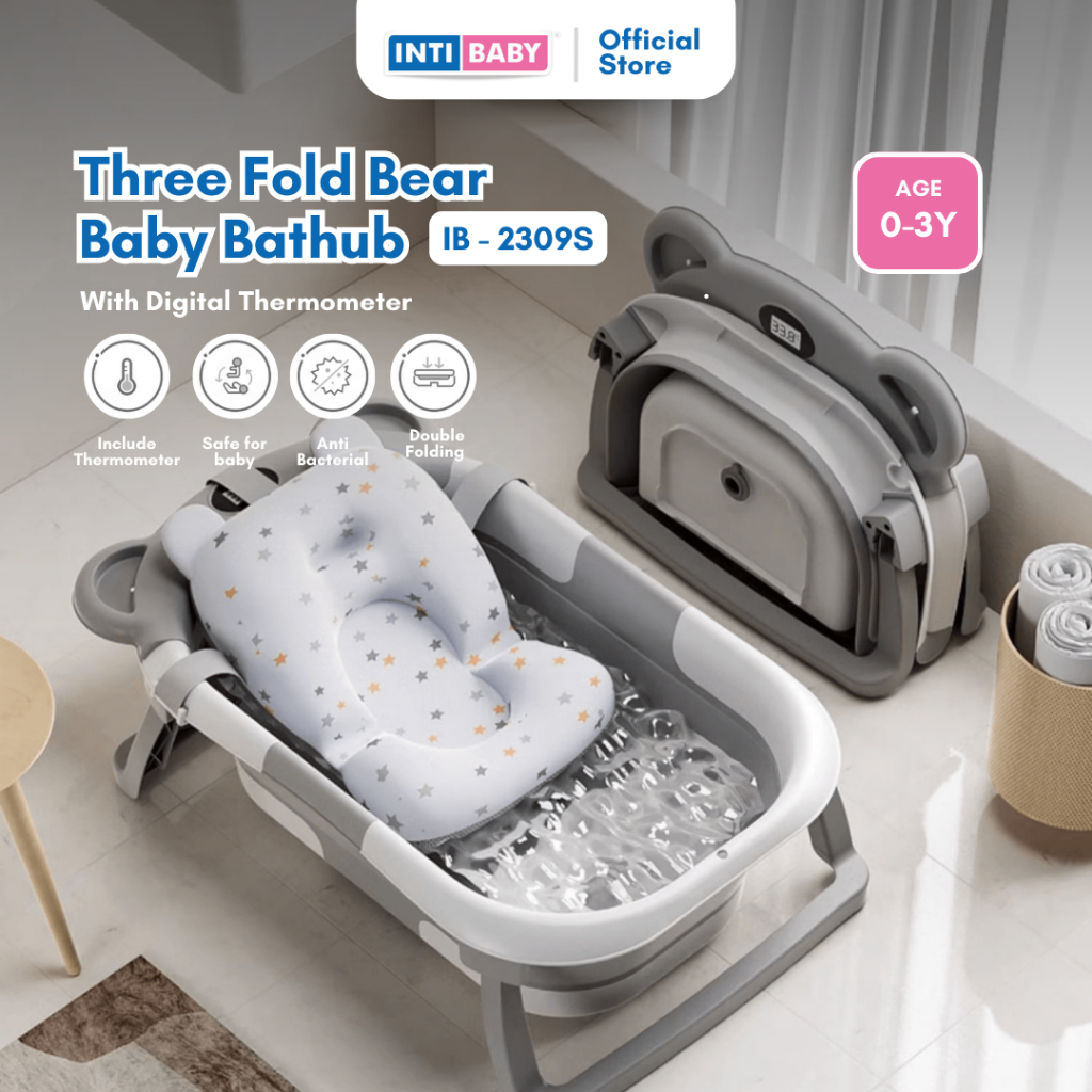 Jual INTI BABY Three Fold Bear Baby Bathtub 40L (IB-2309S/IB-2309 ...