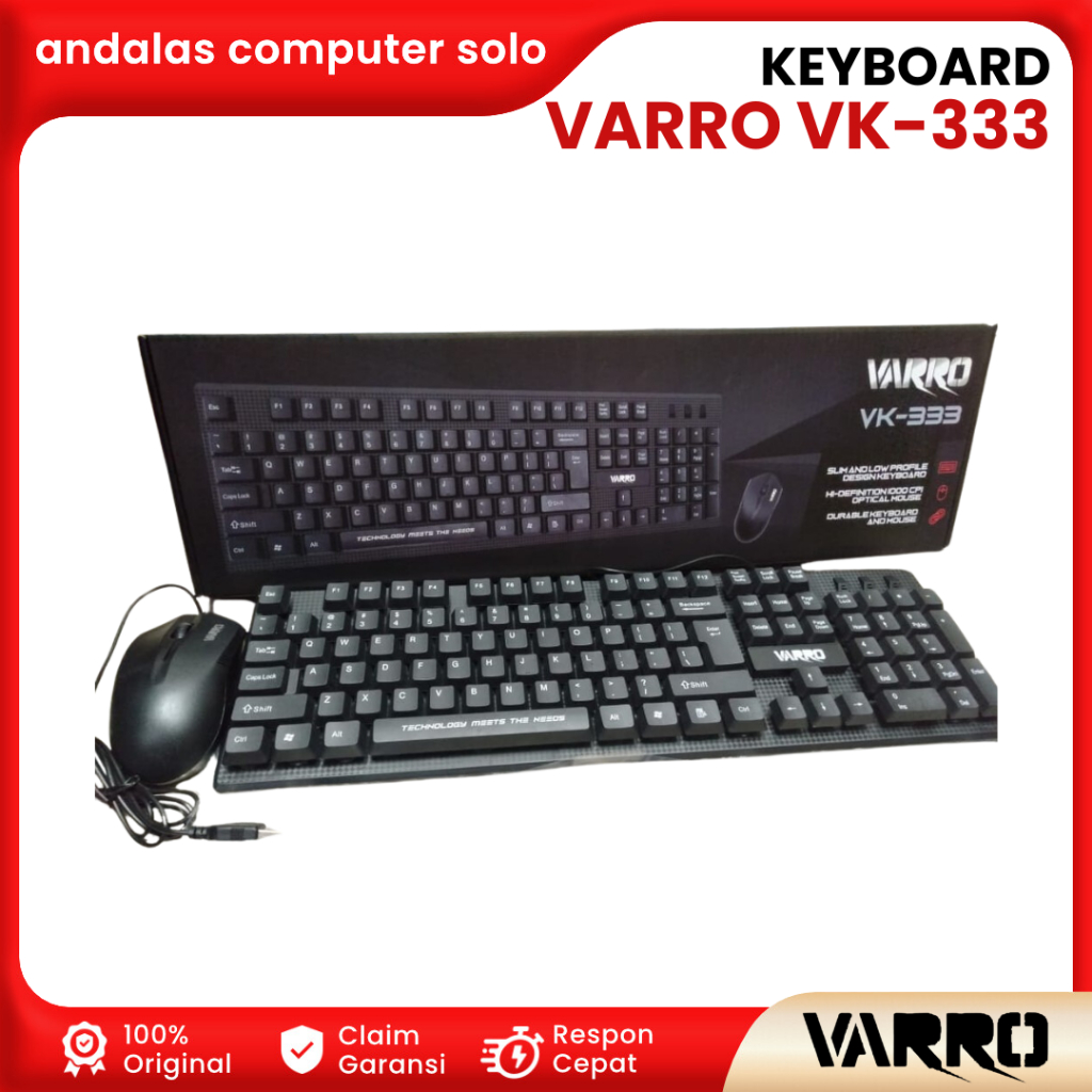 Jual KEYBOARD MOUSE COMBO VARRO USB VK-333 PAKET KEYBOARD MOUSE KABEL ...