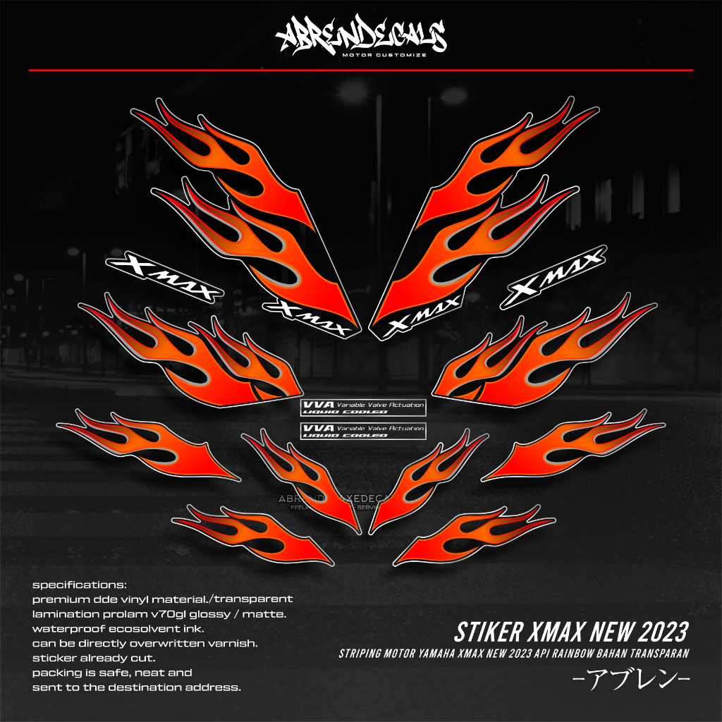 Jual Striping Xmax New 2023 Api Transparan / Stiker Motor Yamaha Xmax ...