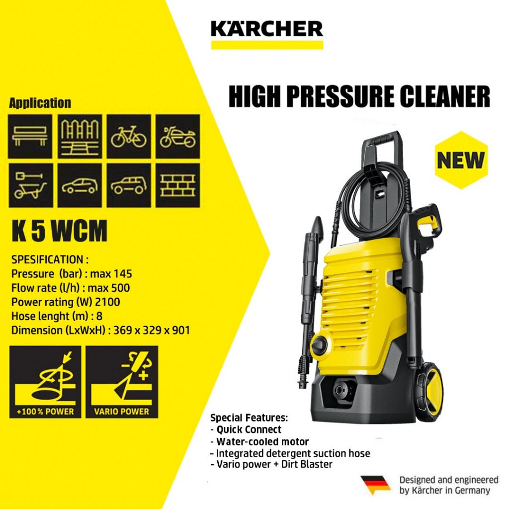 Jual Karcher Pressure Washer K 5 WCM 2100 Watt 145 Bar | High Pressure Cleaner Karcher K 5 WCM ...
