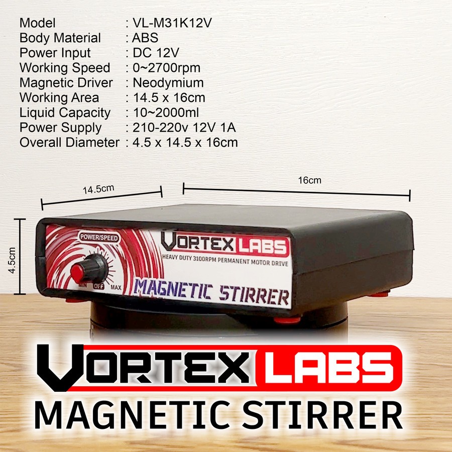 Jual Vortexlab Magnetic Stirrer Slim Heavy Duty - Pengaduk Magnetik cairan parfum, sabun ...