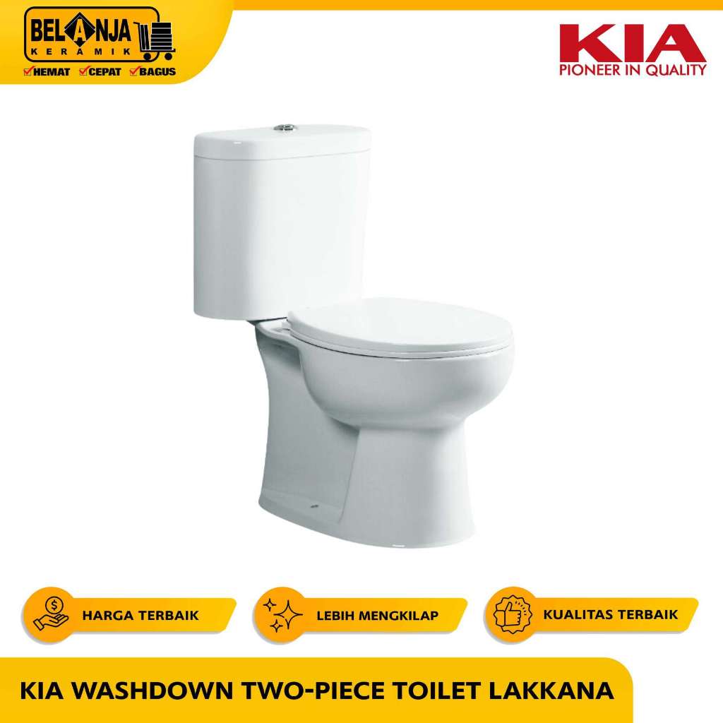 Jual Kia Washdown Two-Piece Toilet Lakkana | Shopee Indonesia