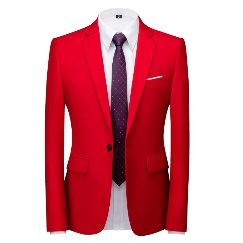 Jual Jas Formal merah Cabe / Jas pria merah polos / Jas pria keren ...
