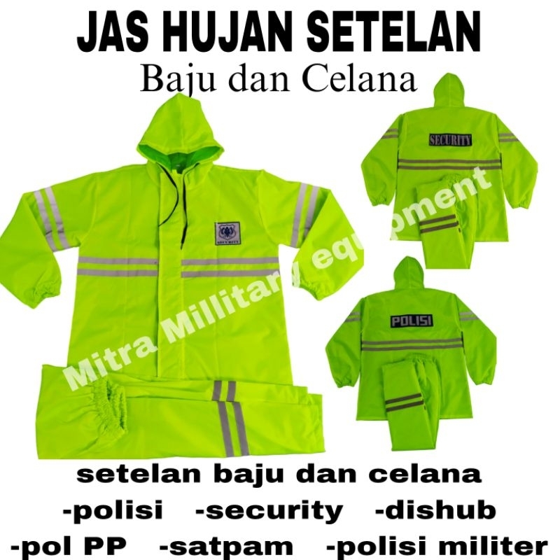 Jual Jas Hujan SECURITY setelan/mantel pol pp/polisi/polisi militer ...