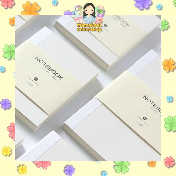Jual Buku tulis notebook basic all white muji style simple minimalis ...