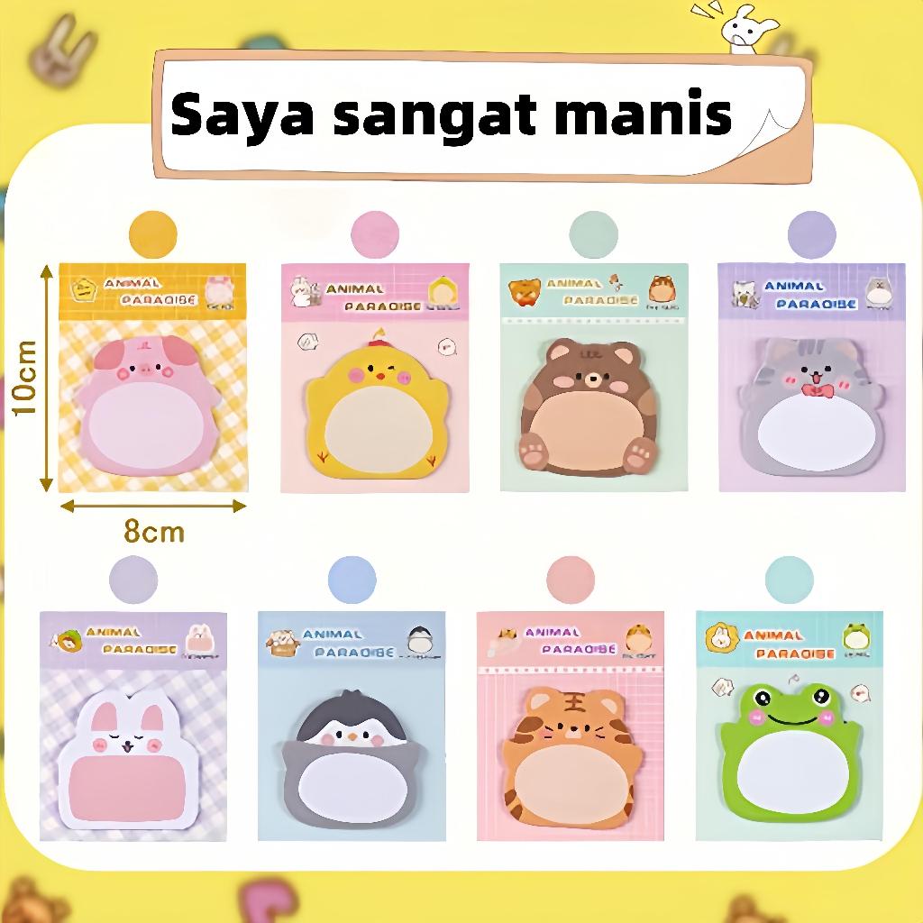 Jual Cartoon Animal Sticky Notes Cute Sticky Note Paper Standing Sticky ...