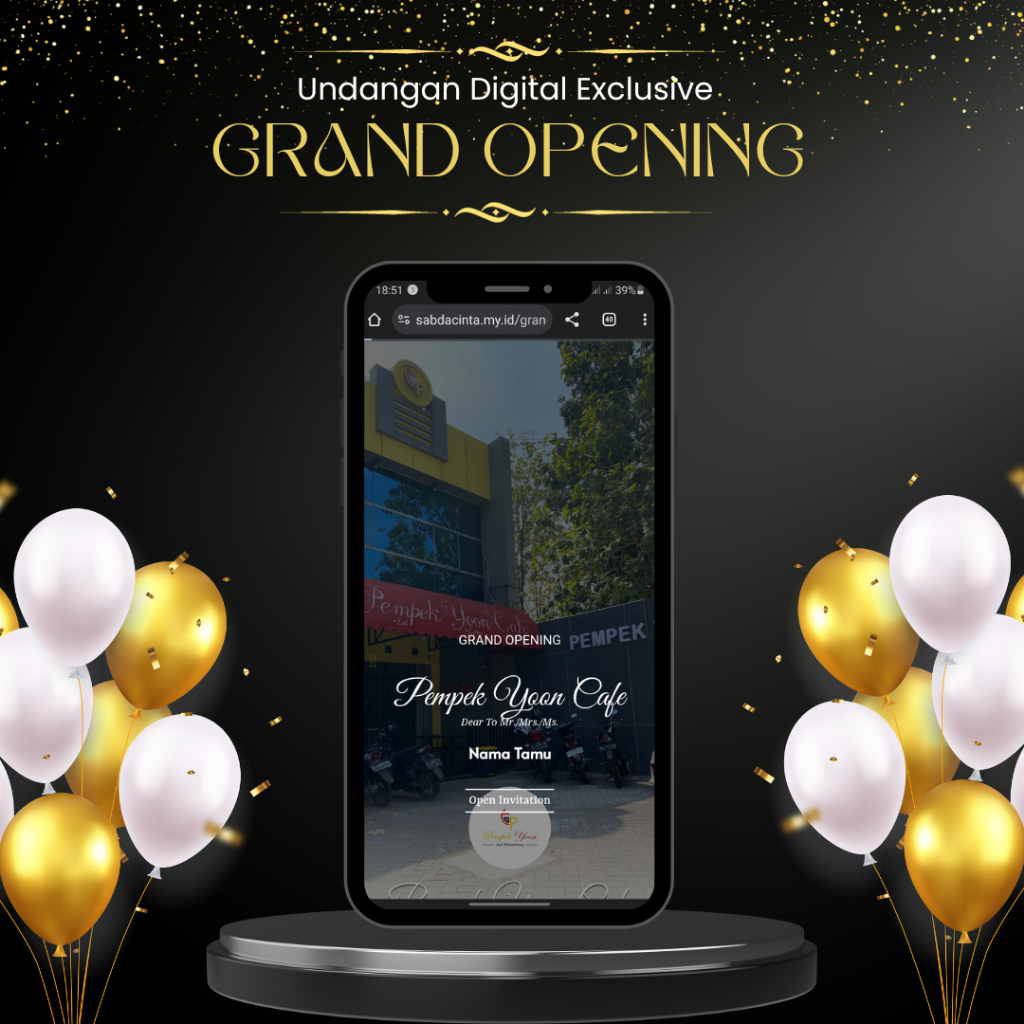 Jual [Bonus Poster] Undangan Digital Website Acara Grand Opening Cafe ...
