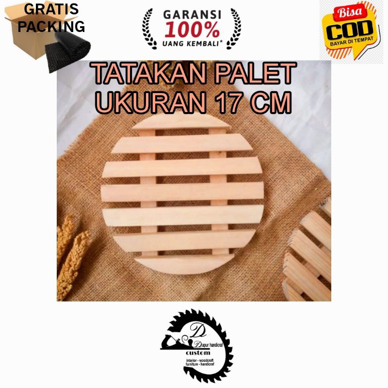 Jual TATAKAN KAYU PALET BULAT WOODENTRAY| TATAKAN PANCI MINYAK ...