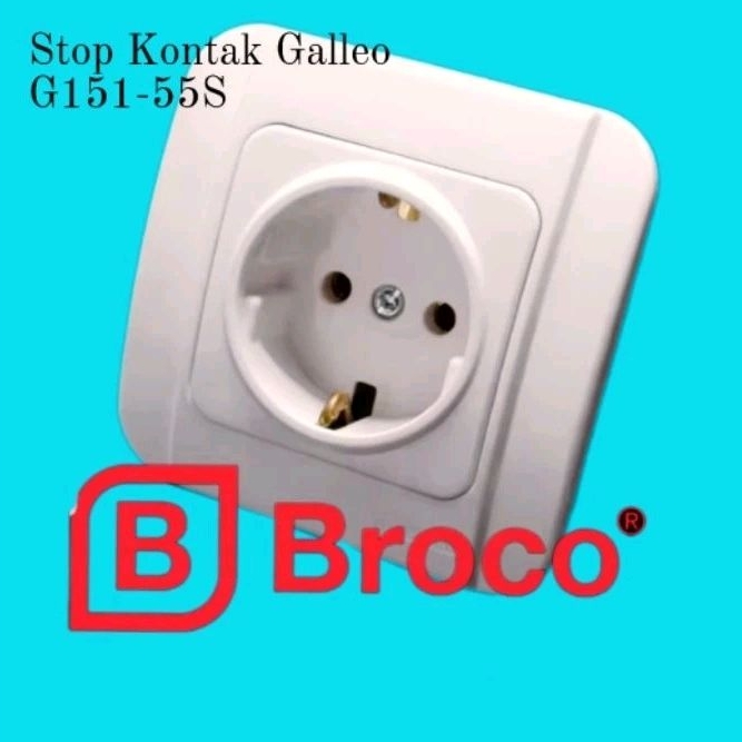 Jual Broco StopKontak Galleo G151-55S Arde Socket White | Shopee Indonesia
