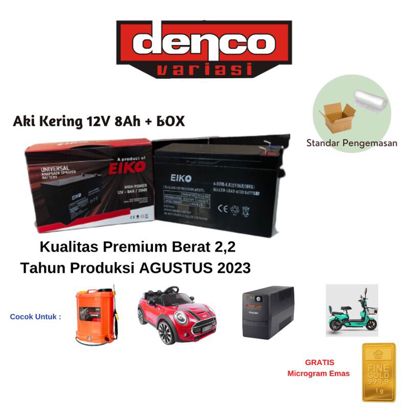 Jual Baterai aki sprayer 8Ah 12volt EIKO DRAGON + BOX (semua merk sprayer) | Shopee Indonesia