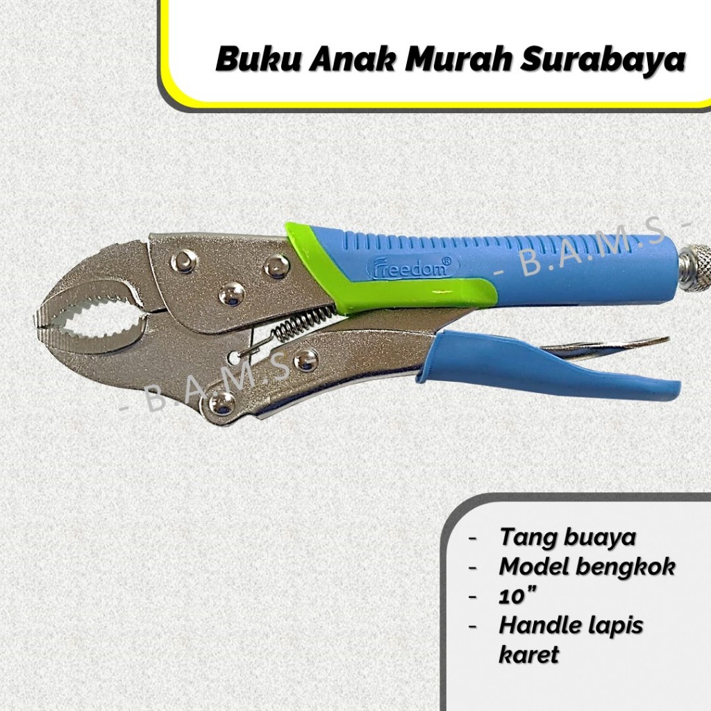 Jual FREEDOM TANG BUAYA BULAT BENGKOK 10" TANG JEPIT RAHANG GERIGI ...