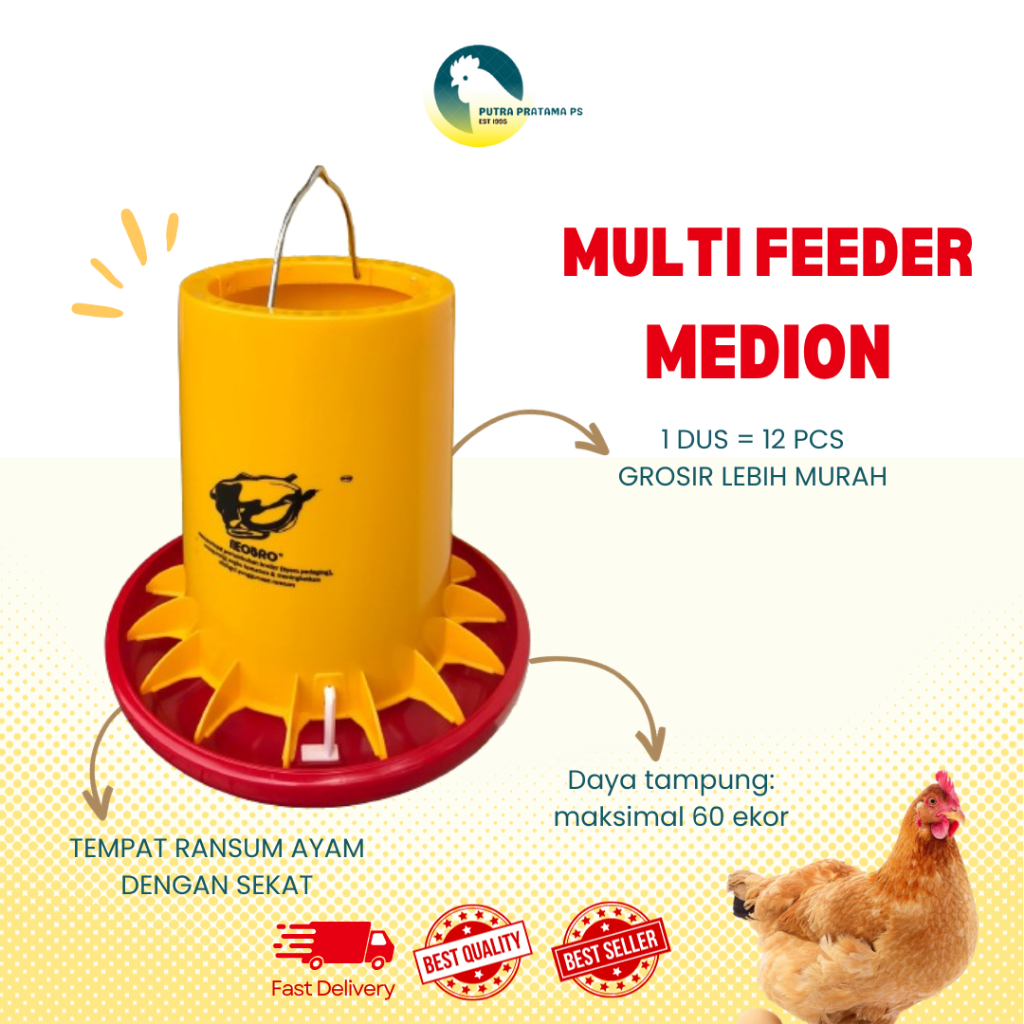 Jual Multi Feeder Medion Tempat Makan Ayam Super Feeder 5 Kg | Shopee Indonesia