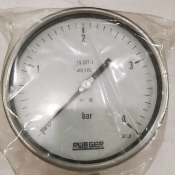 Jual Promo RUEGER Pressure Gauge SS316 6 Range 0-4Bar 1/2 NPT Bottom ...