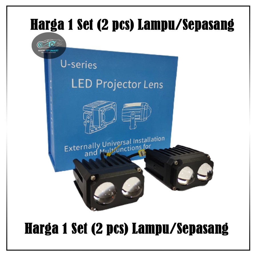 Jual LAMPU TEMBAK SOROT/LAMPU PROJIE 2 Mata/ 2 LENS/LED Cree/Dual Mini ...
