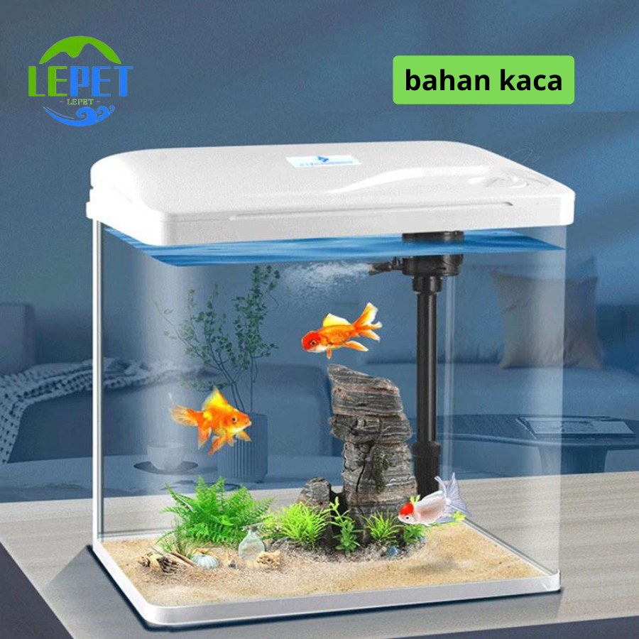 Jual LEPET Akuarium Ikan 320/400/520/620 Tangki Ikan Mini Dengan Filter Dan Lampu Led | Shopee ...