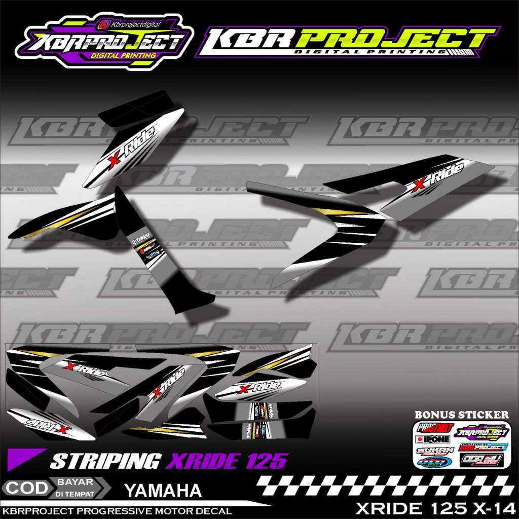 Jual X-RIDE 125 STIKER SRTIPING PREMIUM MOTOR KEREN STIKER LIS VARIASI ...
