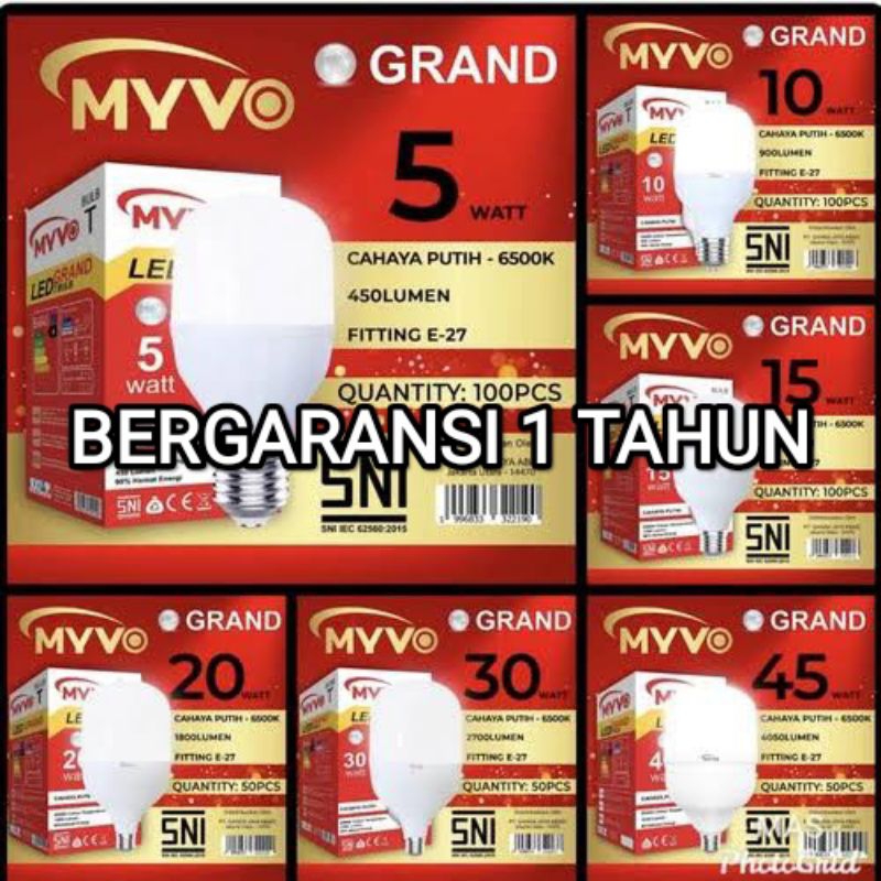 Jual MYVO GRAND T BULD 5W, 10W, 15W, 20W, 30W & 40W / MYVO LAMPU LED CAPSULE GRAND T BULD 5WATT ...
