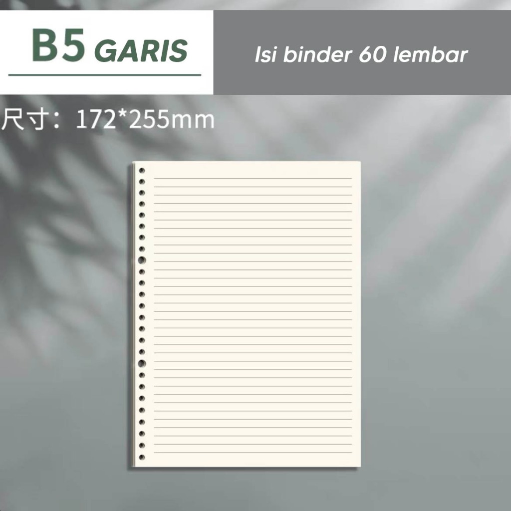 Jual 60 Lembar Isi Binder REFILL BINDER A5 B5 / Buku Binder Spiral ...