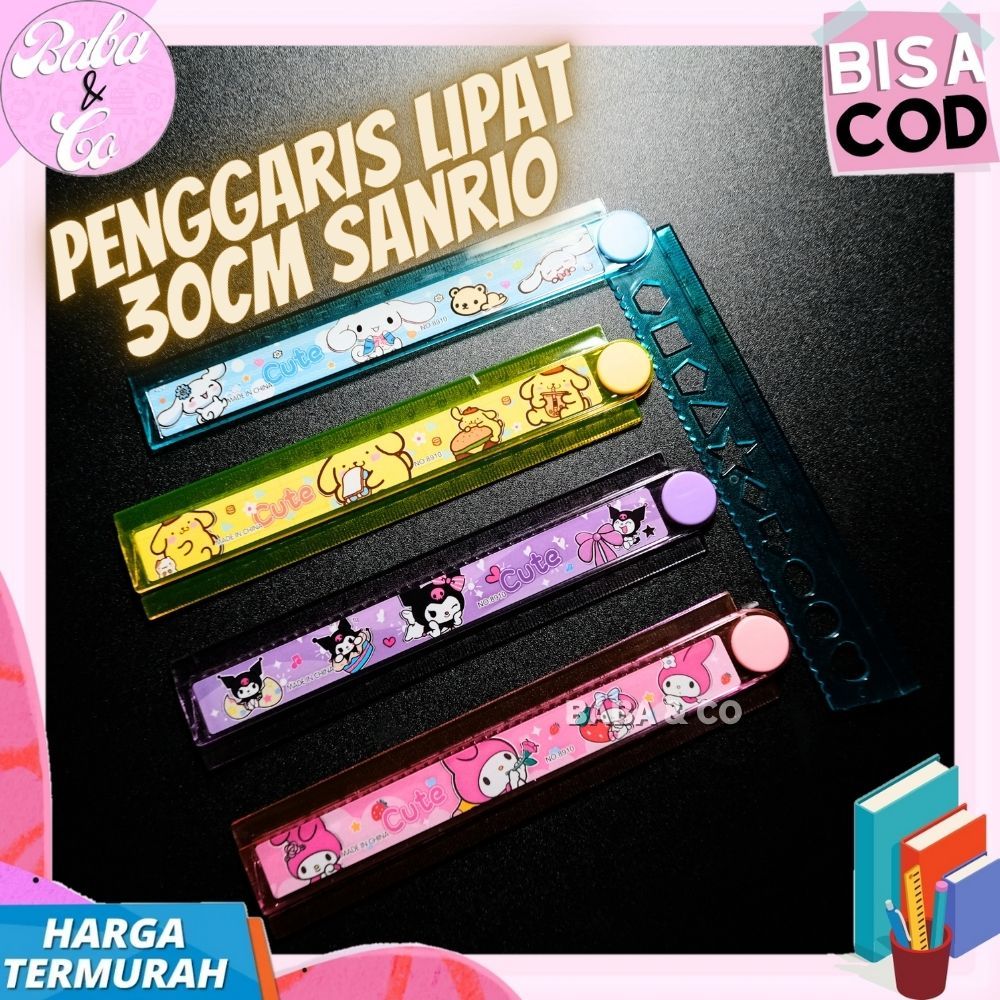 Jual PENGGARIS LIPAT SANRIO PENGGARIS 30cm SANRIO LUCU UNIK RULER ...
