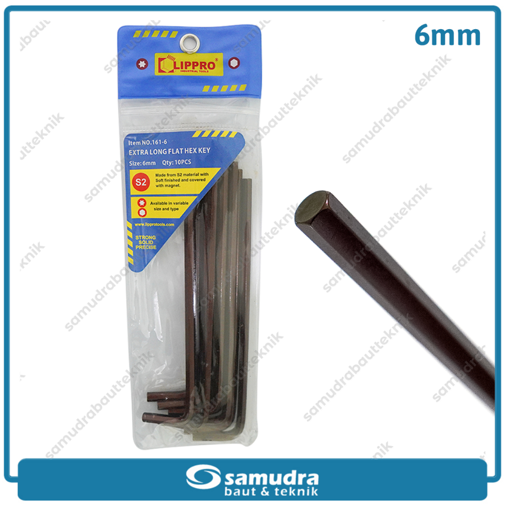 Jual Kunci L Panjang 6 mm Flat LIPPRO 161 Satuan Extra Long Hex Key ... Jual Kunci L Panjang 6 mm Flat LIPPRO 161 Satuan Extra Long Hex Key ...