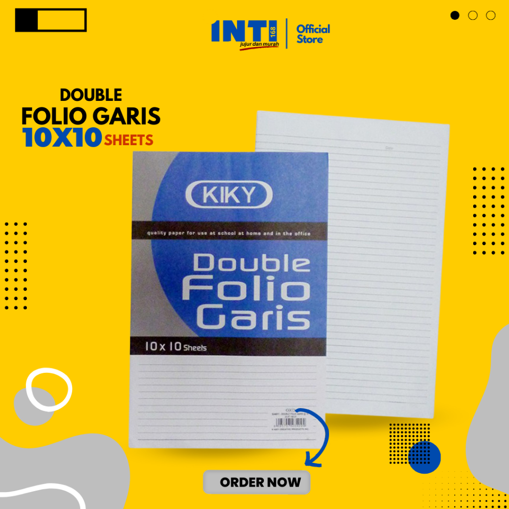 Jual Double Folio Bergaris 100 lembar Kiky Kertas F4 Bergaris - 1pack ...