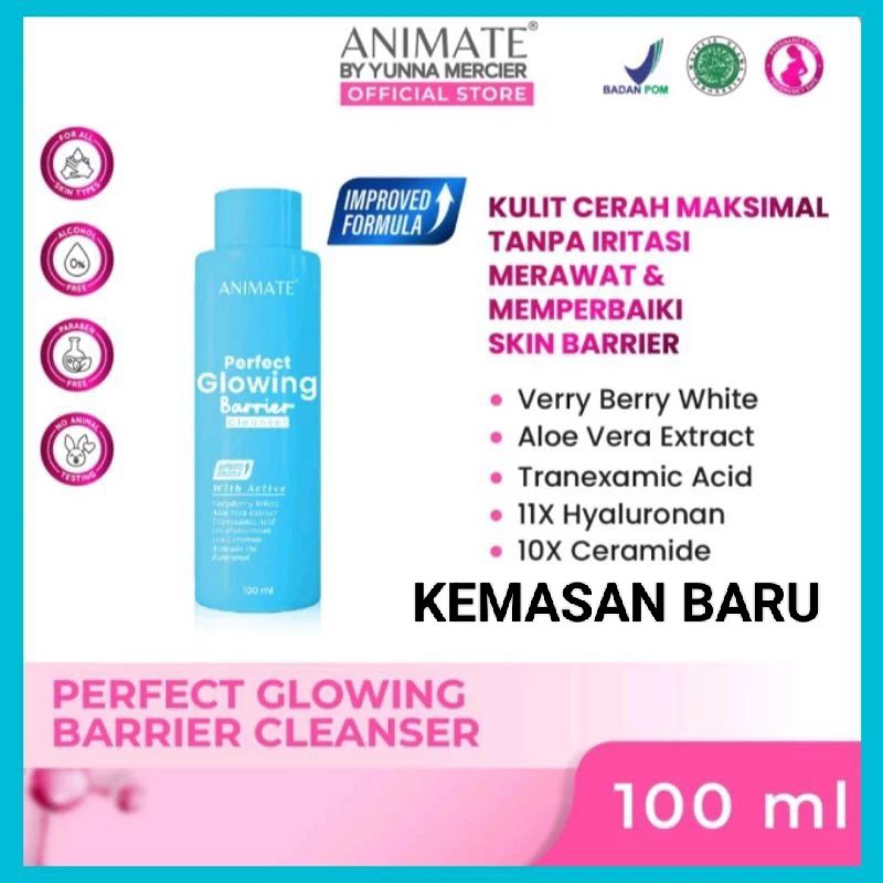 Jual Facial Wash Animate Glowing Barrier 100 ml /Animate Facial Wash ...