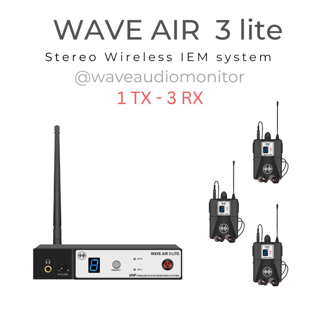 Jual WAVE AIR 3 lite wireless IEM system stage panggung wave audio ...