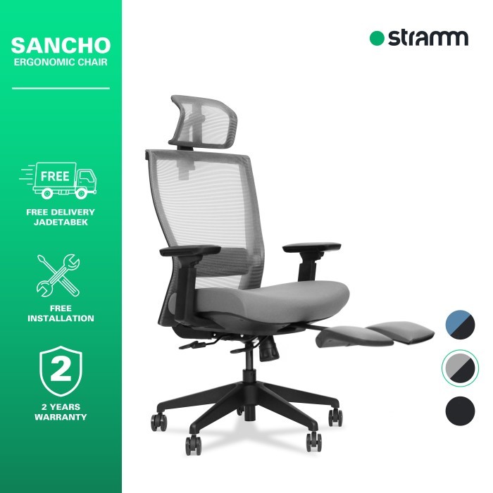 Jual Kursi Kantor Ergonomis Stramm Sancho I with Footrest | Shopee ...