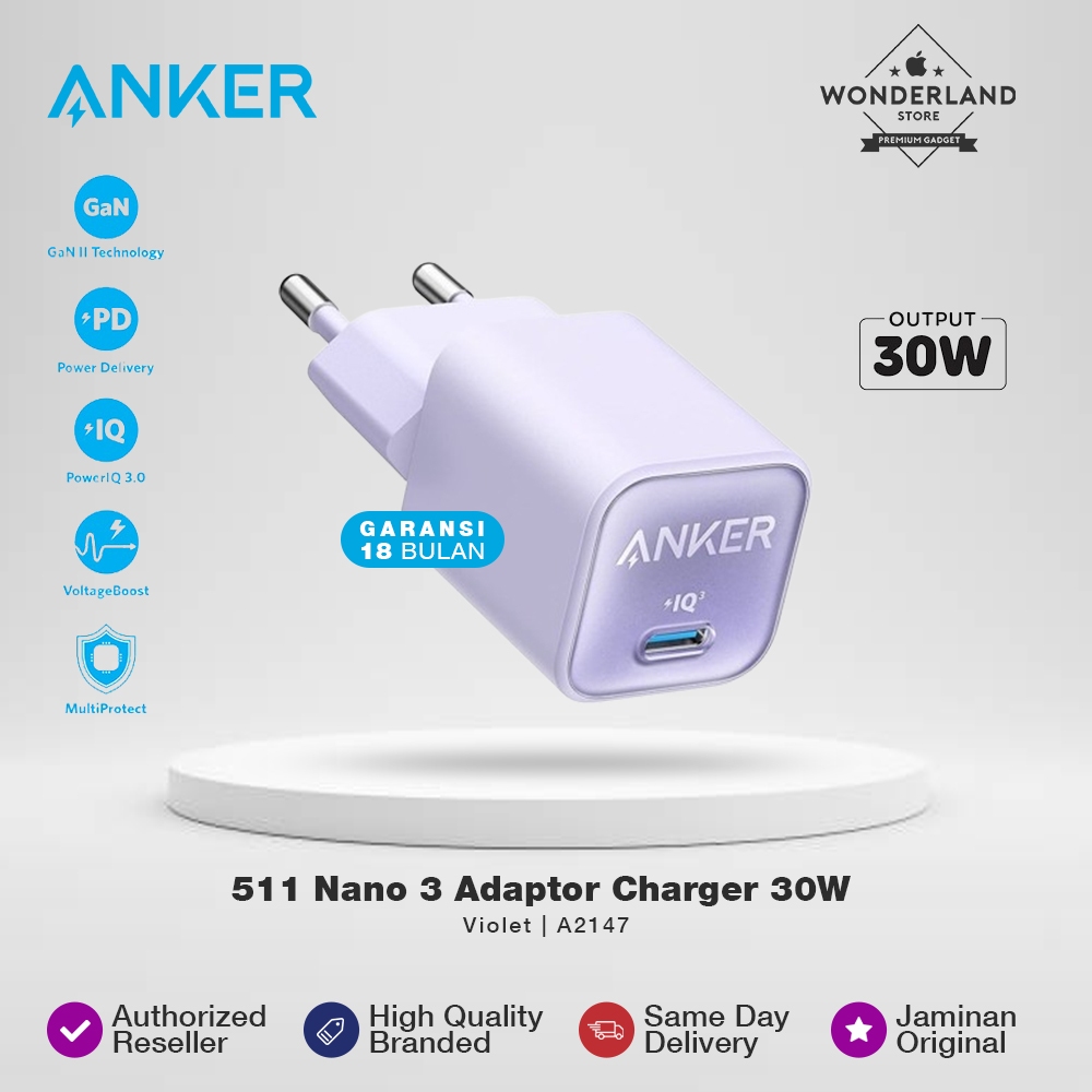 Jual Anker 511 Nano 3 Adaptor 30W USB-C Super Fast Charging PD QC PPS ...