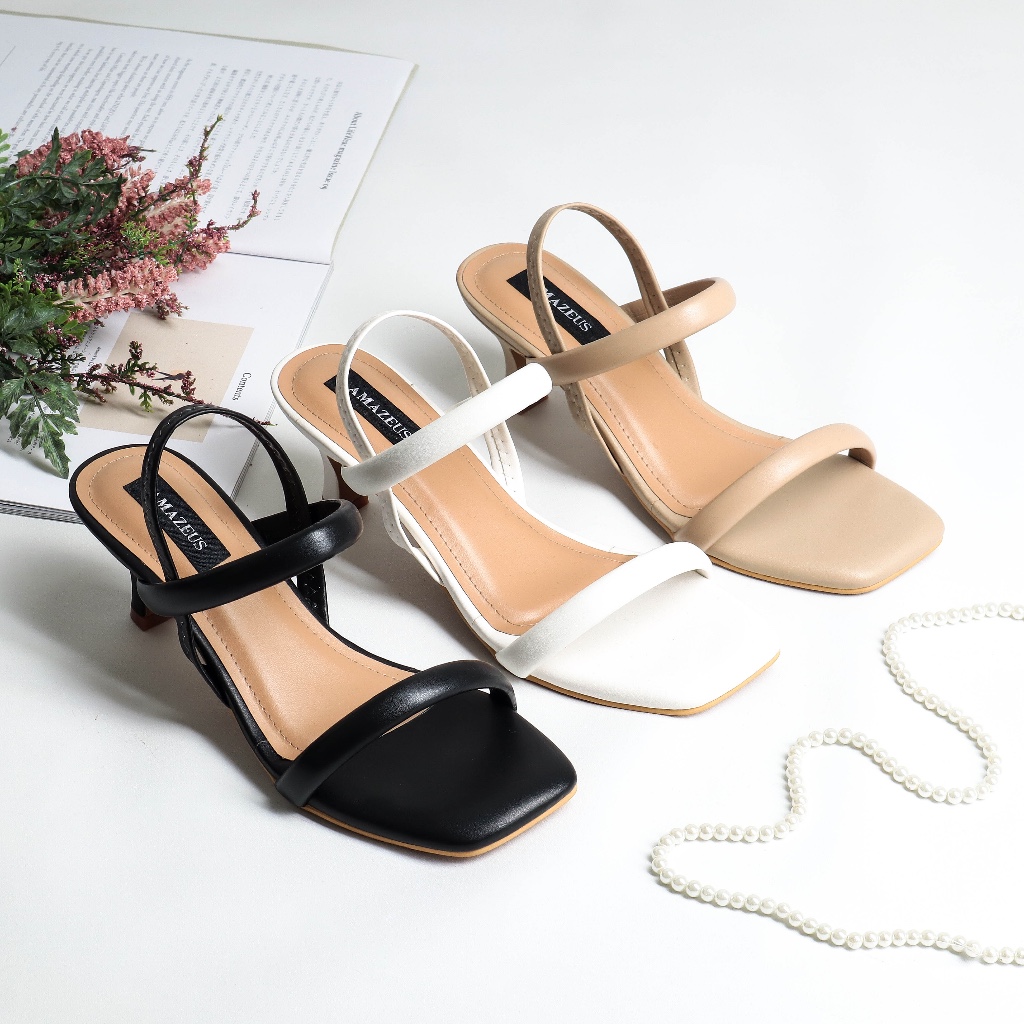 Jual Amazeus SIRIKIT High Heels 5cm Tali Kekinian Chunky Wanita ...