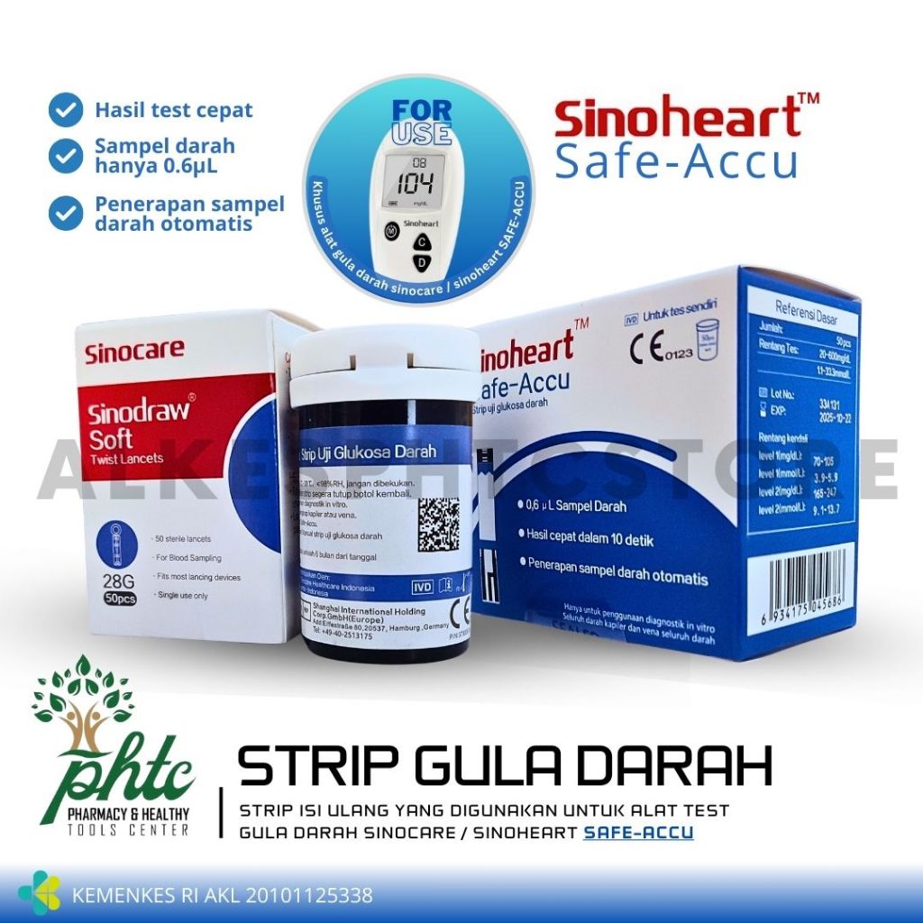 Jual SINOCARE Safe-Accu Strip Uji Gula Darah | Shopee Indonesia