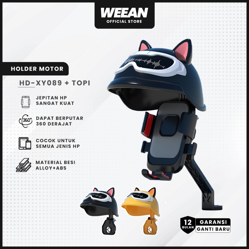 Jual WEEAN Holder Hp Motor Spion Besi + Topi Helm Lucu EVOGRIP XY089 ...