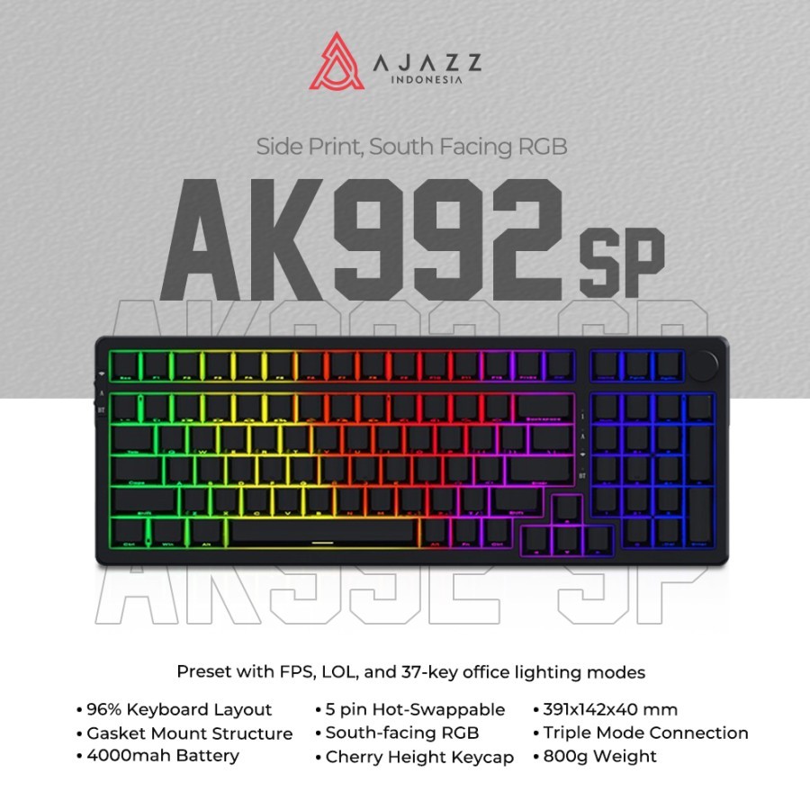 Jual Ajazz AK992 Side Printed Version 99 Keys Mechanical Keyboard 3 ...