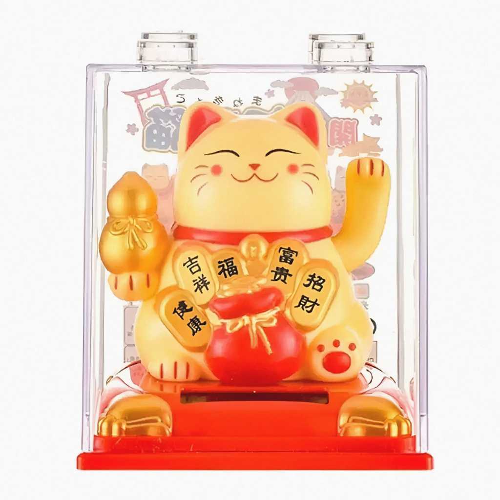 Jual PATUNG PAJANGAN KUCING HOKI BLOCK SOLAR KOTAK Maneki Neko Kucing ...