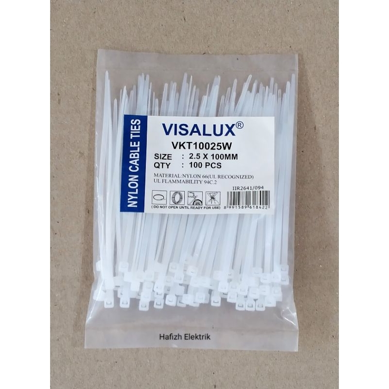 Jual Kabel Ties Visalux VKT10025W 2,5 X 100MM Putih | Per Bungkus (ISI ...