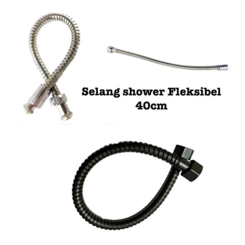 Jual Selang Fleksibel stainless 40cm chrome Hitam/ Selang flexible ...