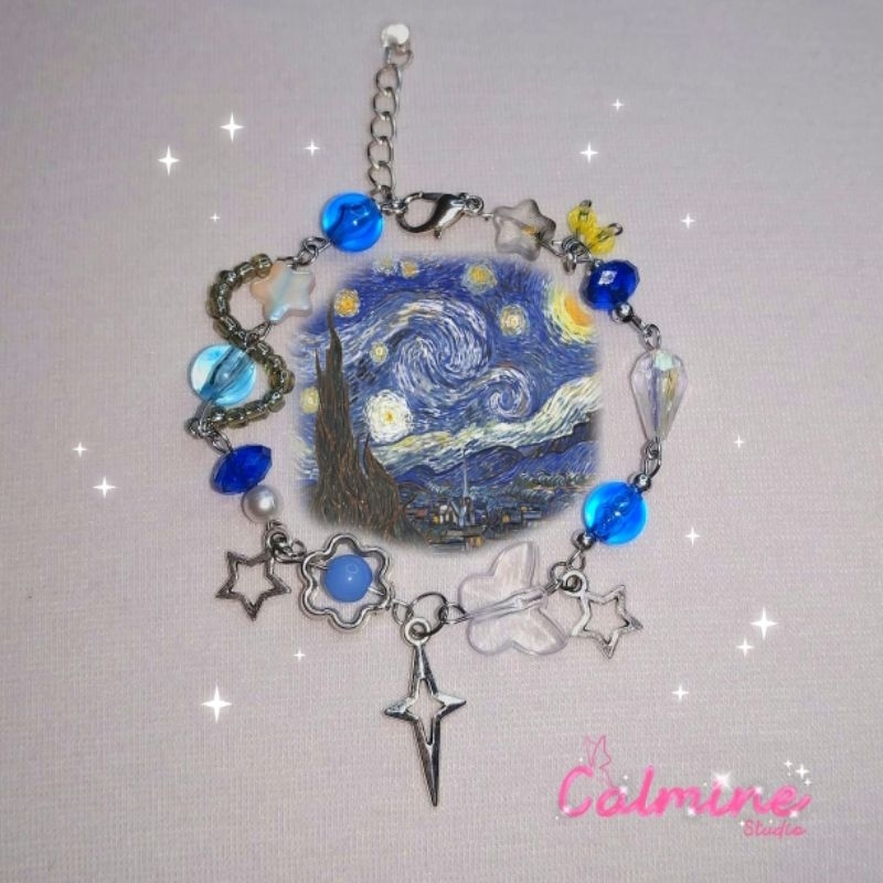 Jual Starry night Bracelet inspired by Vincent Van Gogh Starry night painting | Shopee Indonesia