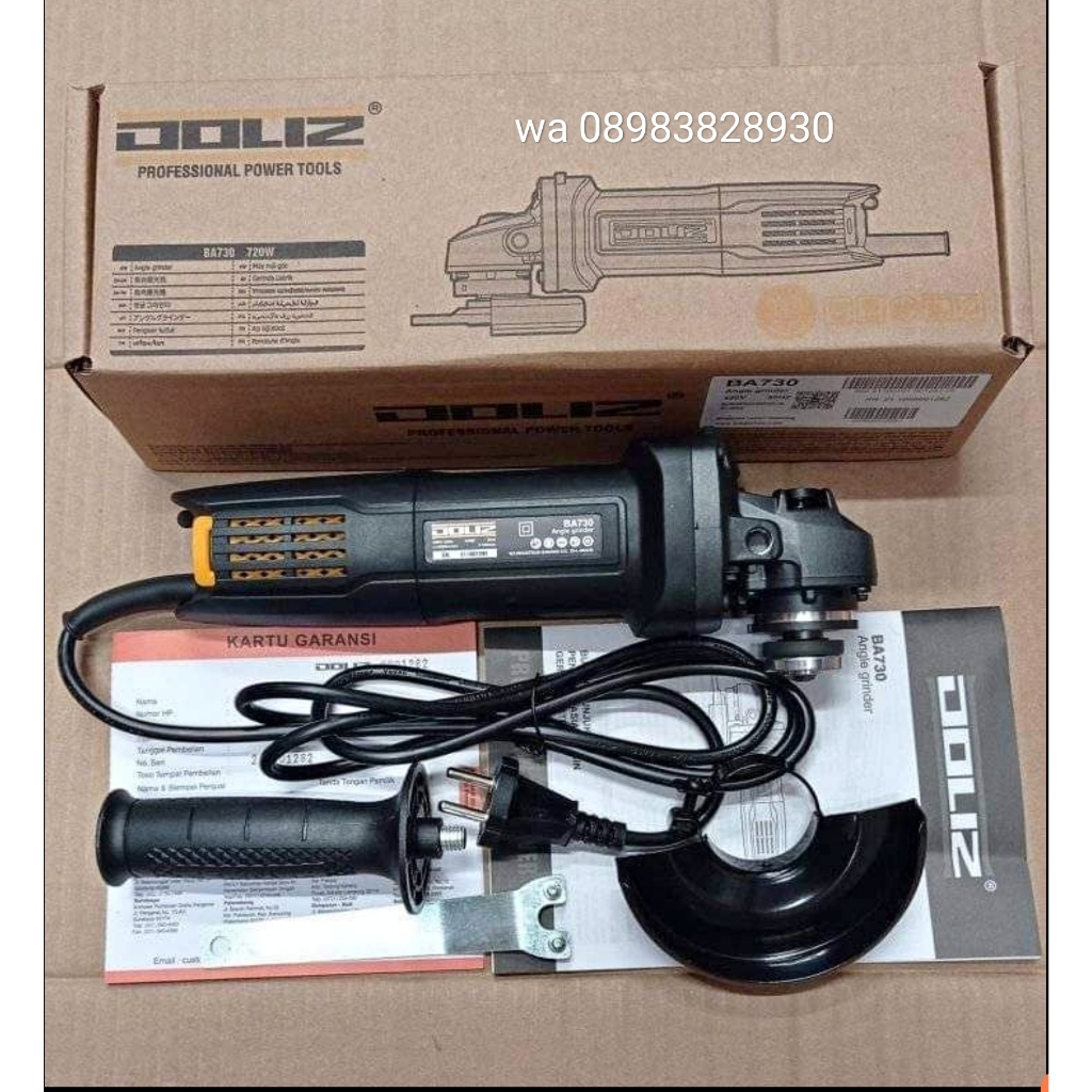 Jual Mesin Gerinda Gurinda Tangan Listrik 4 inch DOLIZ BA730 Disc ...