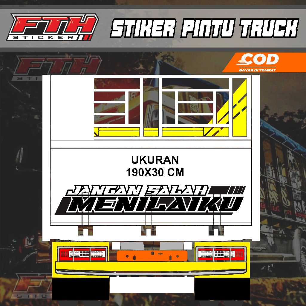 Jual stiker truck sticker pintu belakang truck bahan menyala | Shopee ...
