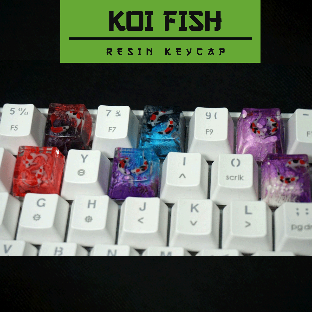 Jual Koi Fish Artisan Keycaps OEM profile For Cherry MX Switch Gateron ...
